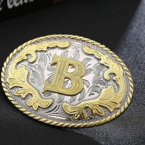 Accessories | New Silver And Gold Scroll Letter B Belt Buckle All ...